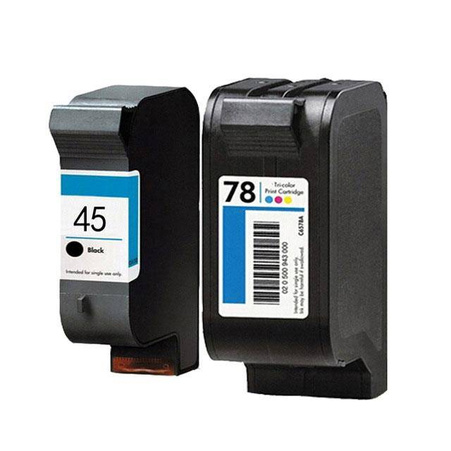 Zgodny Komplet Tuszy do HP 45 + 78 OfficeJet k60 k80 g85 DeskJet 930c ...